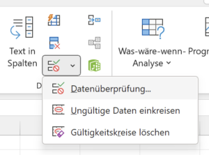Dropdown Liste einfügen in Excel